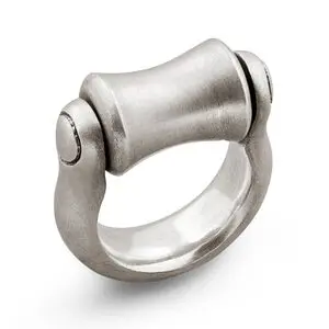 SNAKE BONES Roller Ring In Sterling - Silver