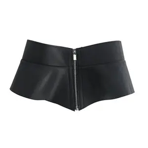 CIRCULAR PATH Lace Up Corset Belt - Black/silver