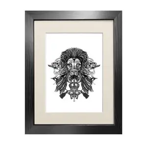 EMILY CARTER The Regal Lion' Fine Art Print A5 - Black