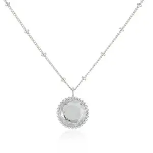 AUREE JEWELLERY Barcelona Silver April Birthstone Crystal Necklace - Gray