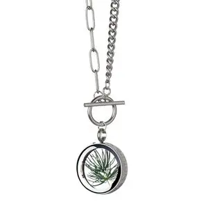 MY LITTLE NATURE Pine Needles Pendant Necklace - Silver/green