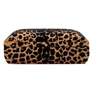 Wolf Savanna Leopard Print Medium Jewellery Box - Black