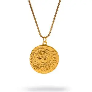 EBRU JEWELRY Mystic Guardian Medallion Coin Necklace - Gold