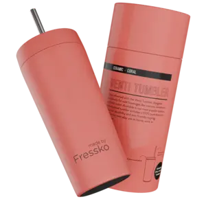 Fressko Venti 600ml/20oz Tumbler, Ceramic Coral - Orange