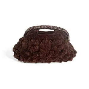 SPRINGMOONATELIER Handmade Crochet Top Handle Bag - Brown
