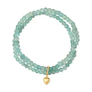 HEATHER HAWKINS Puff Heart Apatite Gemstone Bracelet - Blue