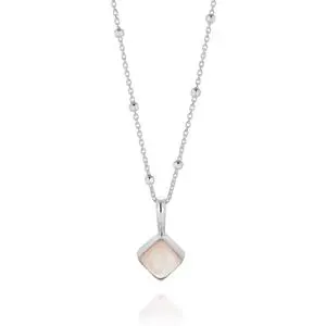 NELLOU JEWELLERY Rose Quartz Diamond Necklace - Pink