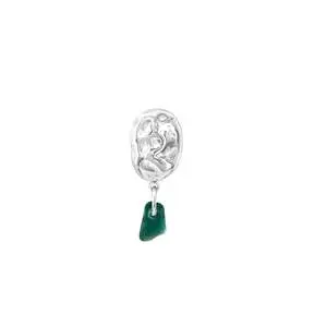 GLASSTYK Rocky Sea Glass Dangle Earring - Blue