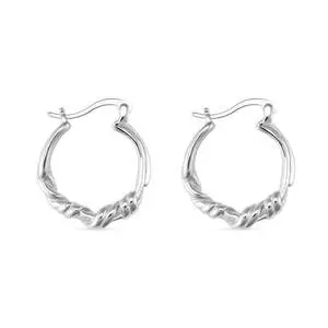 ELK & BLOOM Chunky Twisted Hoop Earrings - Silver