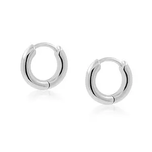 Côté Caché Bold Huggie Hoop Earrings - Silver