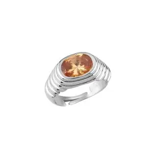 LINYA JEWELLERY Lyra Oval Crystal Stone Ring - Silver
