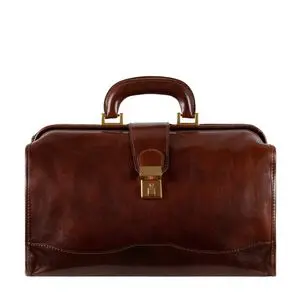 TIME RESISTANCE Small Leather Doctor's Bag - Brown