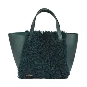 OWEN BARRY Hawes Sheepskin And Leather Grab Bag - Green