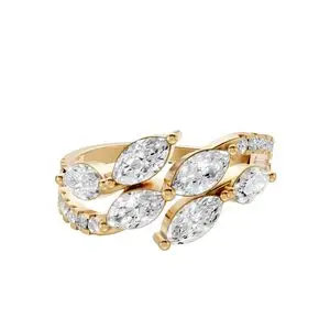 AYA FINE JEWELRY Zora Round Lab Grown Diamond Cluster Ring 1.50 Ctw – 10k Gold - Yellow