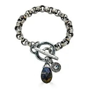 LONI PAUL JEWELRY Labradorite & Crystal Charm Bracelet - Silver