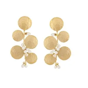 LINYA JEWELLERY Freshwater Pearl Dangle Earrings - Gold