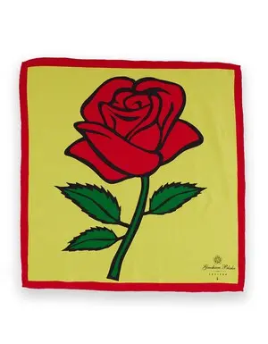 GRESHAM BLAKE Rose Pocket Square - Yellow