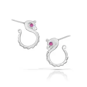 SETH MICHAEL STUDIO Silver Mini Quail Hoop Earrings