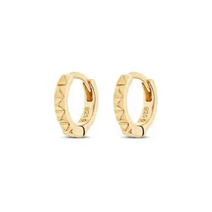 SALLY SKOUFIS Honeycomb Huggie Earrings In 18k Vermeil - Gold