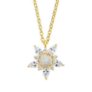 LA KAISER Opal And Diamond Wildflower Pendant Necklace - Yellow