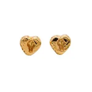 DE ROMS Amor Vita Heart Vermeil Earrings - Gold