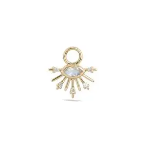 ZOHREH Moonstone And White Sapphire Sunburst Charm - Gold