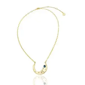 RARE MATTERS JEWELRY Stellar Arc Pendant Necklace - Blue