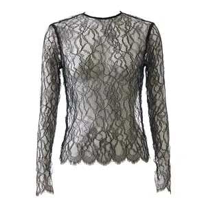 AROMATIQUE Timeless Leavers Lace Long Sleeve Top