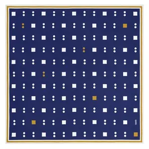SQUAÏR Syntax Square Silk Scarf - Blue