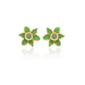 MILOU JEWELRY Light Daffodil Flower Earrings - Green