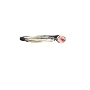 AKI ROC JEWELRY Open Ring With Pink Tourmaline - Silver/pink