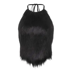 SEROTONINN Faux Fur Halter Top