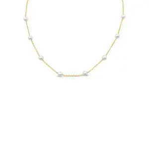 LUTIRO Freshwater Pearl Orbit Necklace - White