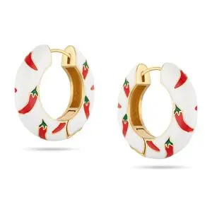 ARCTIC FOX & CO. Chilli Gold Ceramic Hoop Earrings