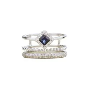 JUVETTI  Juvetti Amici White Gold Ring With Blue Sapphire And Diamond White/silver/blue
