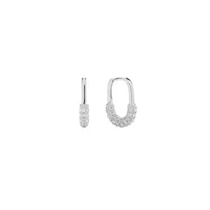 VANCHI Nouf Pavé Hoop Earrings - Silver