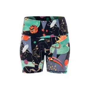 PITAYA YOGA Door Of The Cosmos Printed Shorts Black