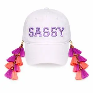 JULIA CLANCEY Tasseltastic Baseball Cap - White