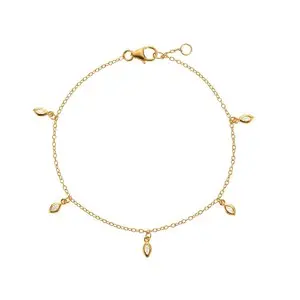 LILY & ROO Diamond Style Marquise Drop Bracelet - Gold