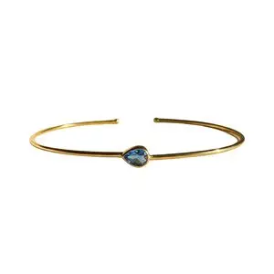 HARFI Blue Topaz Gold-plated Bangle - Blue/gold