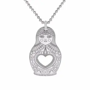CARTERGORE Large Russian Doll Pendant Necklace - Silver