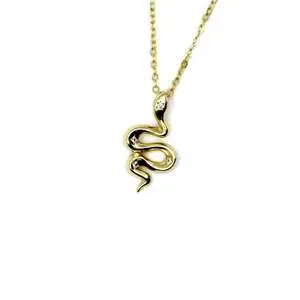 VICSTONENYC FINE JEWELRY Diamond Snake Pendant Necklace - Gold