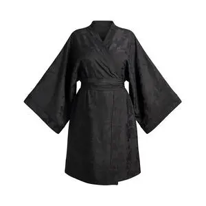 JANARA JONES Jacquard Sarah Kimono Mini Dress - Black