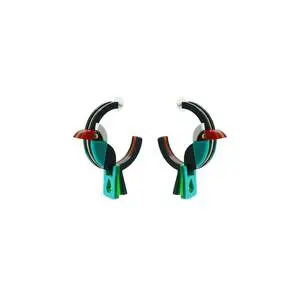 GISSA BICALHO Toucan Hoop Earrings - Yellow