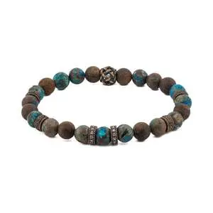 EBRU JEWELRY Turquoise And Diamond Beaded Bracelet - Blue/brown