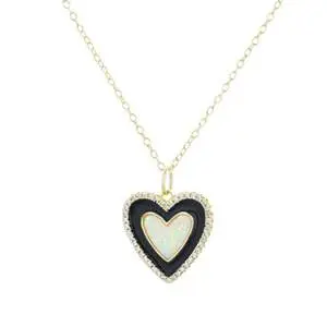 KAMARIA Two Tone Heart Necklace - Gold