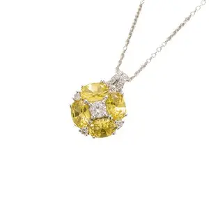 JUVETTI  Pristi Necklace With Yellow Sapphire And Diamonds White/yellow
