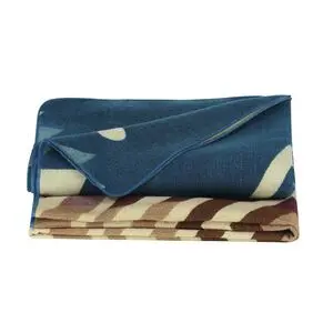ALPACA LOCA Plaid/throw Native Diagonal Alpaca Wool - Blue