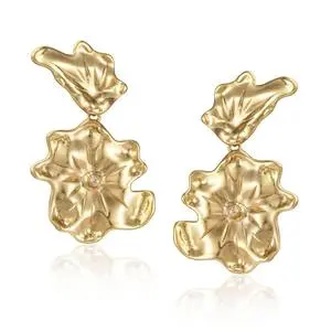RARE MATTERS JEWELRY En Flora Statement Earrings - Gold