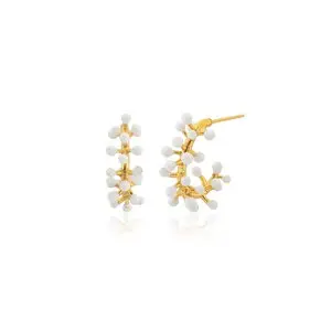 MILOU JEWELRY Charlotte Hoop Earrings - White